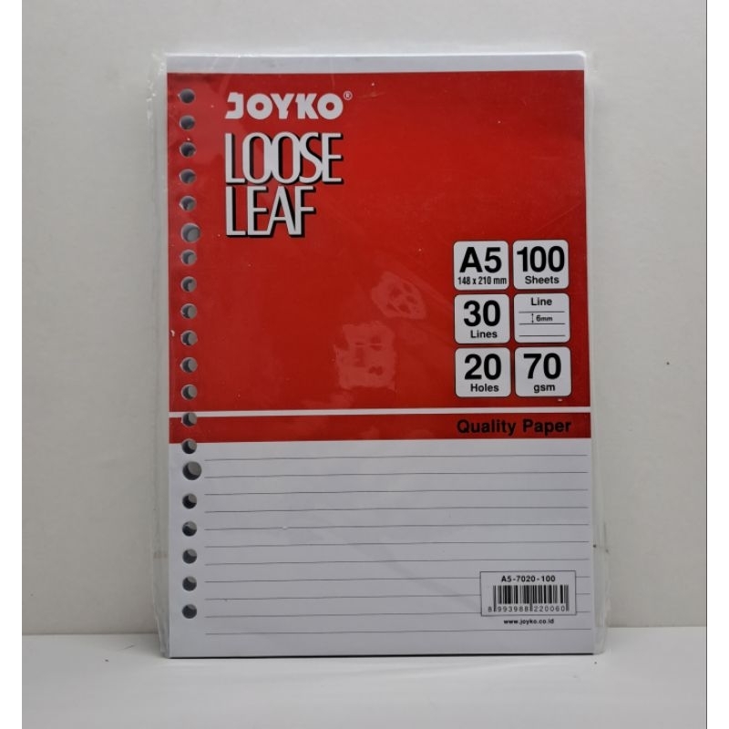 Jual loose leaf isi kertas file binder joyko A5 isi 100 sheet | Shopee Indonesia