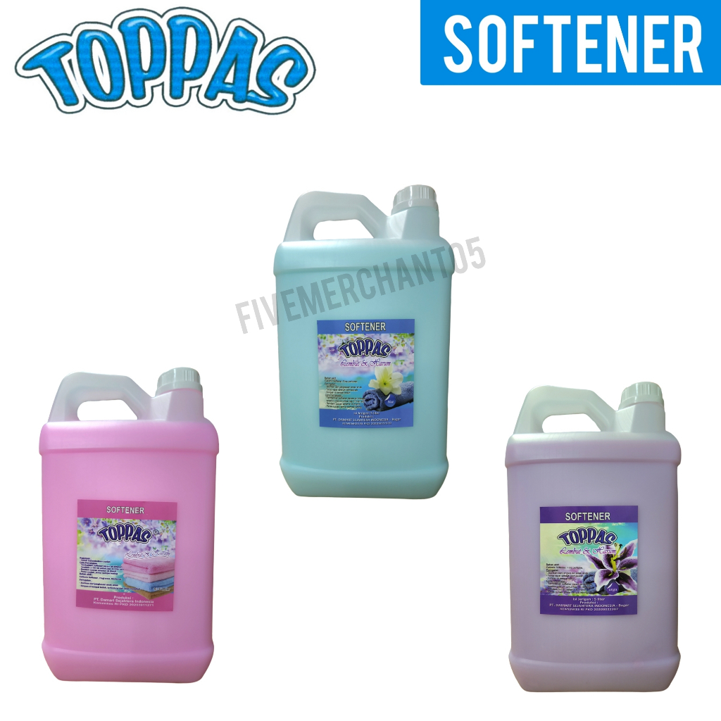 Jual Softener Toppas JERIGEN 5 L Pelembut Pakaian Baju Laundry Pewangi ...