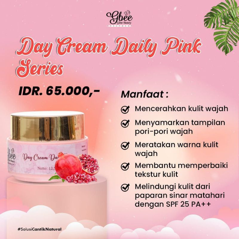 Jual Krim siang natural/Day krim pink gbee glow beauty | Shopee Indonesia