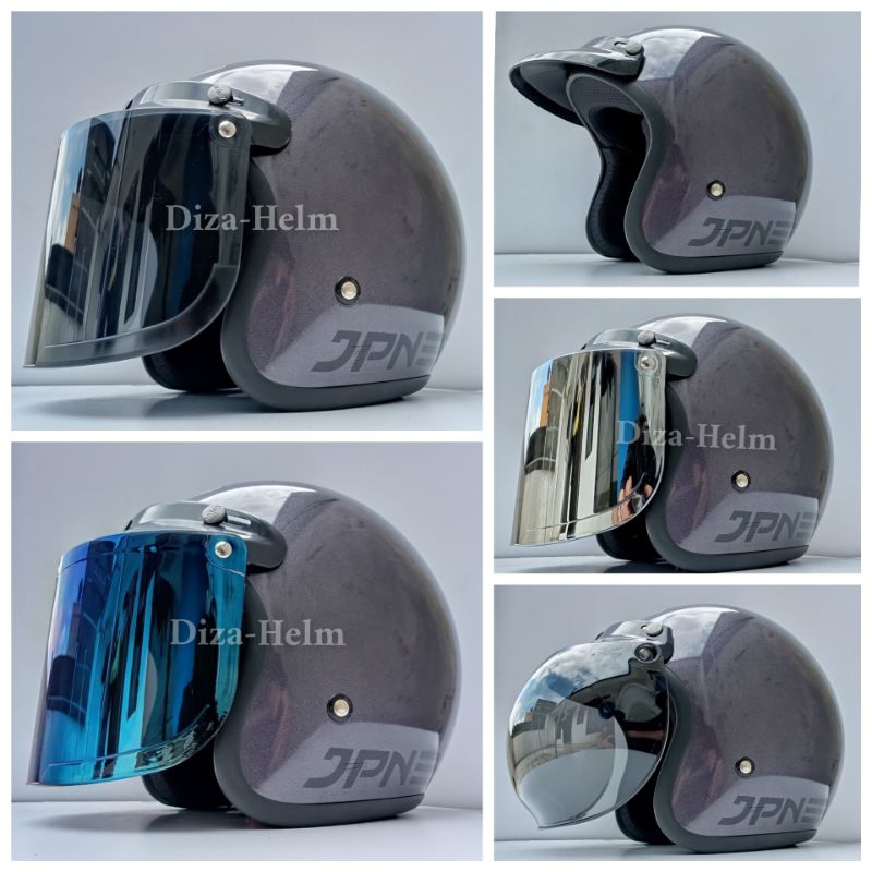 Jual Helm JPN Abu tua Gunmetal Metalic | Shopee Indonesia
