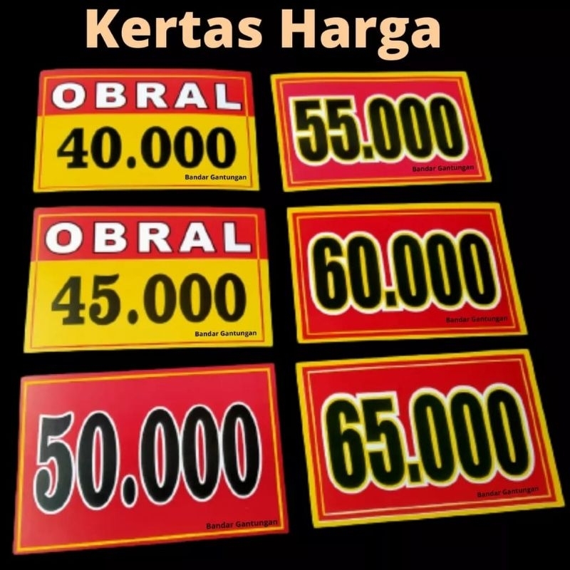 Jual Kertas Obral Harga Bandrol Harga Name Tag Harga Kertas Harga ...