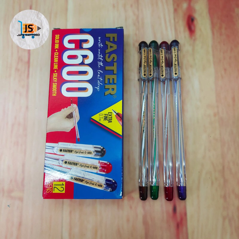 Jual (1biji)Pen FASTER C600 0.7mm / Pulpen FASTER C600 0.7mm / Bolpen ...