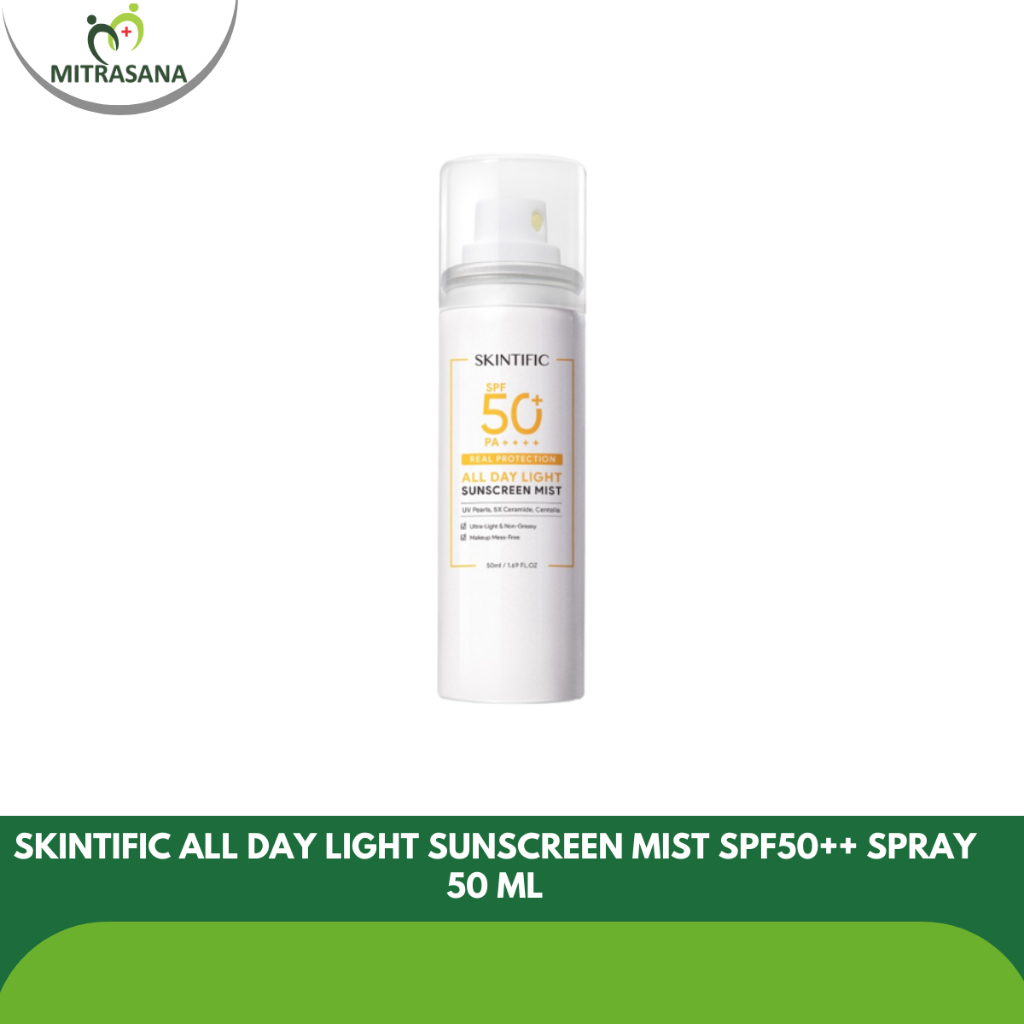 Jual Skintific All Day Light Sunscreen Mist Spf50 Plus Spray 50 Ml | Shopee Indonesia