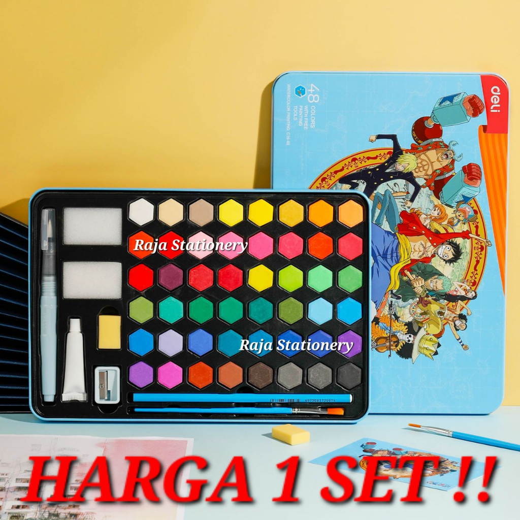 Jual DELI Watercolour Colour Painting SET / Set Cat Air Color Padat ...
