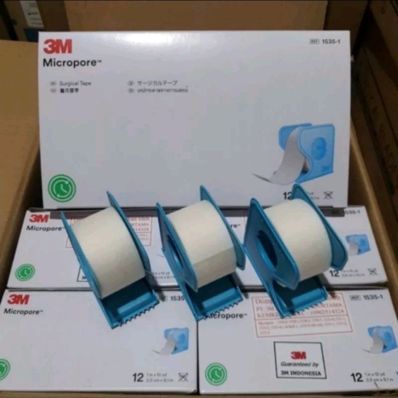 Jual plester micropore 3M 1box / plester putih 3 M ukuran 0,5in 1in 2in harga 1box | Shopee ...