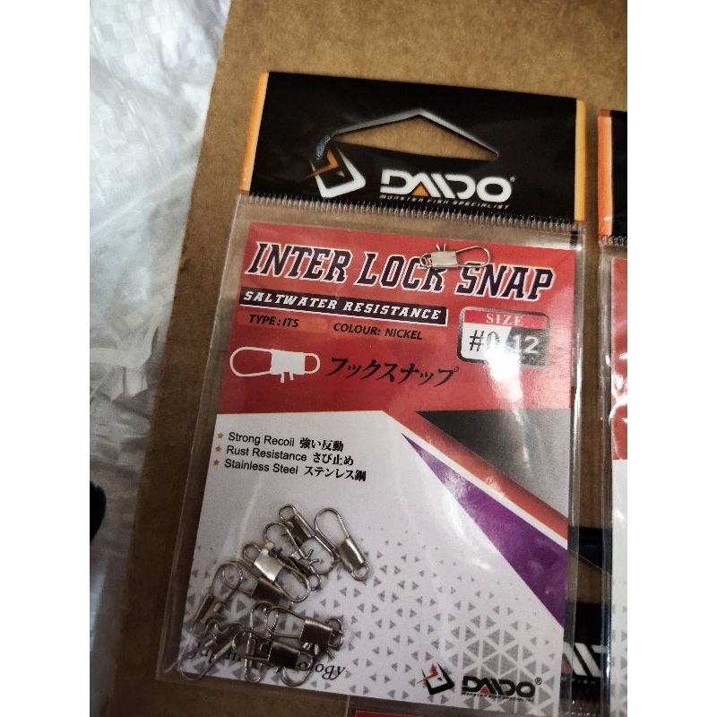 Jual peniti kail pancing its interlock snap saltwater merk daido silver ...