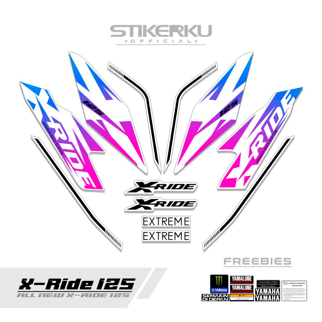 Jual STRIPING X-RIDE NEW MOTIF 4 / STICKER X-RIDE NEW 125 / STIKER ...