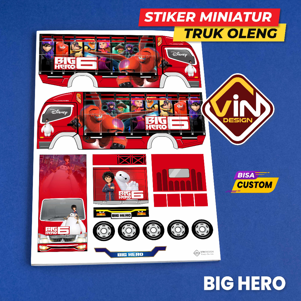 Jual STIKER MINIATUR TRUK / BIG HERO/ POLA STICKER MINIATUR TRUCK OLENG ...