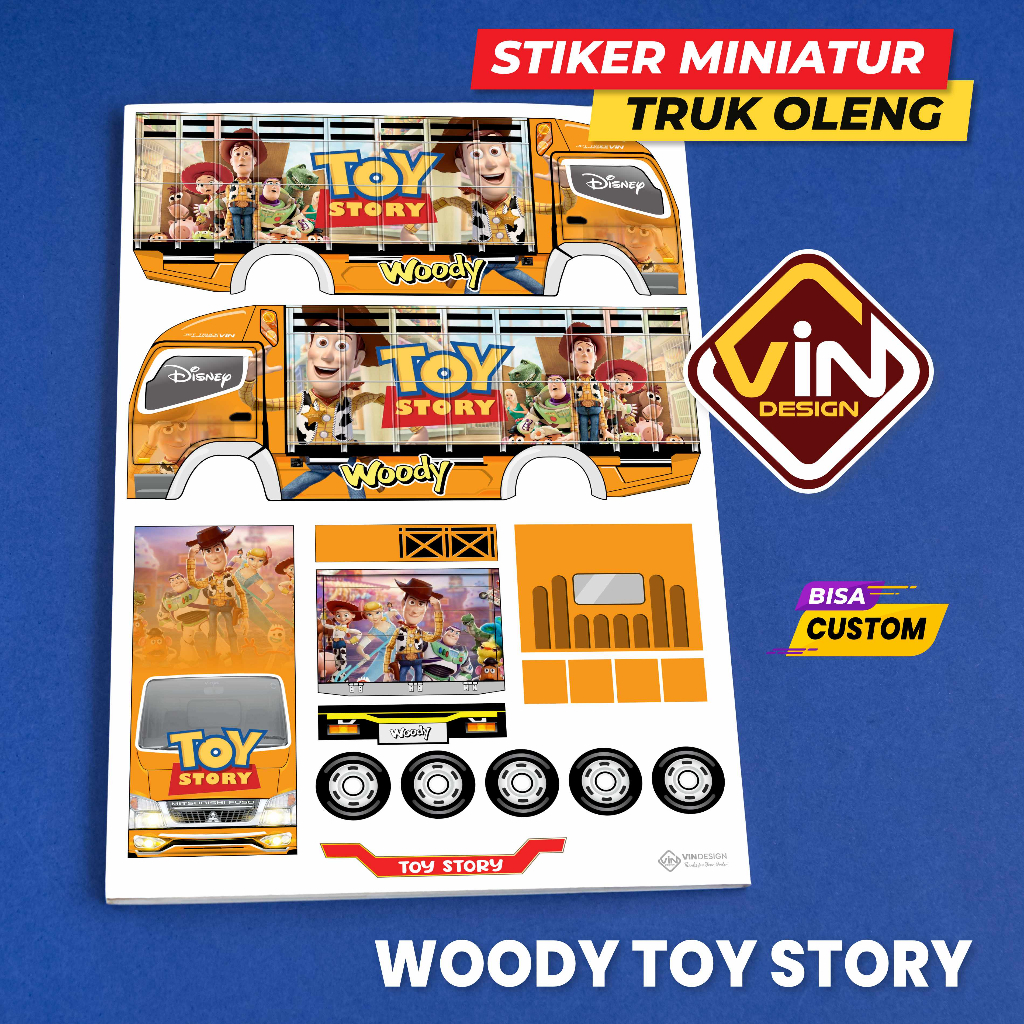 Jual STIKER MINIATUR TRUK / TOY STORY WOODY / POLA STICKER MINIATUR ...