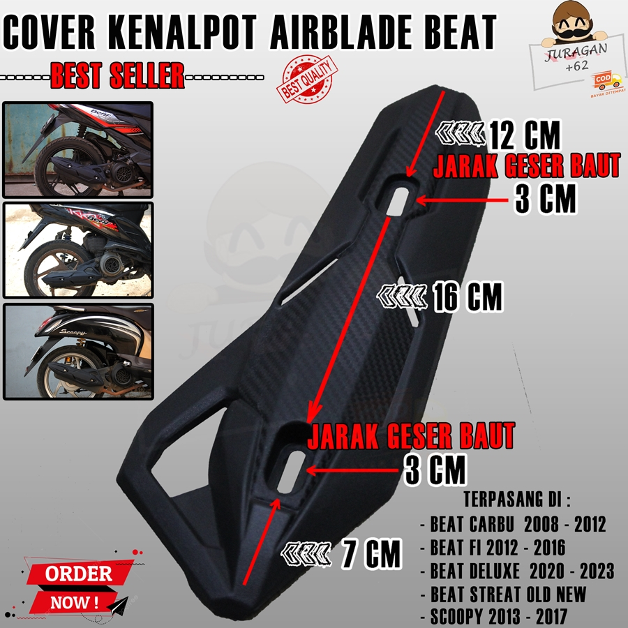 Jual COVER TAMENG KNALPOT AIRBLADE BEAT FI ESP DELUXE POP KARBU STREET ...