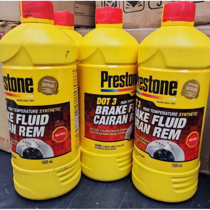 Jual Minyak Rem Dot 3 Brake Fluid Merk Prestone isi 1 Liter Warna Merah ...