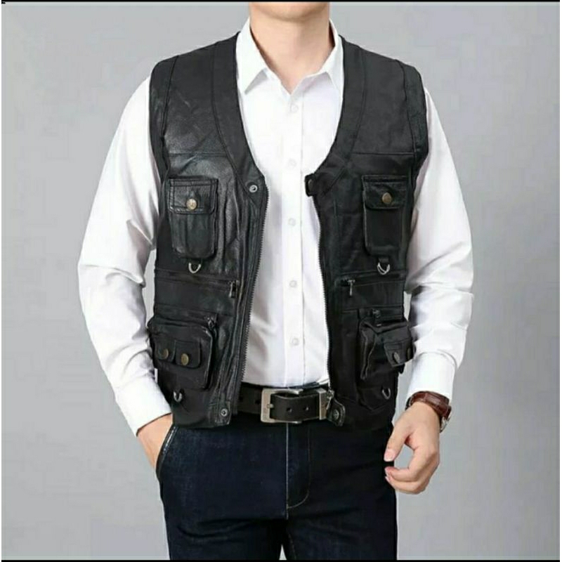 Jual Rompi Kulit Asli pria rompi kulit buat harian motor biker atau pun ...