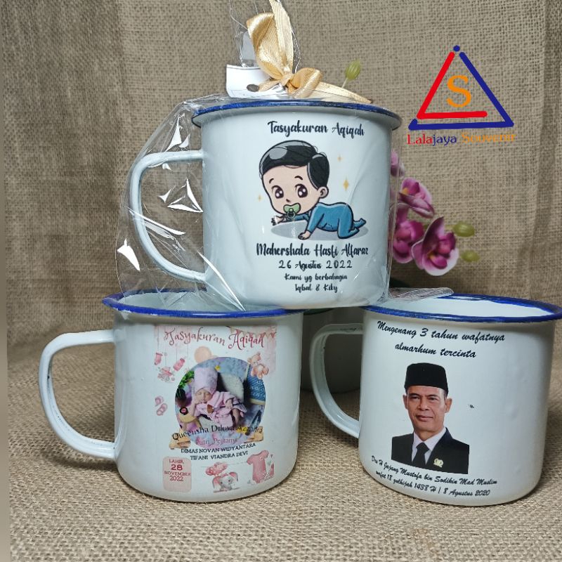Jual Cangkir Mug Enamel Decal Custom 8cm | Shopee Indonesia