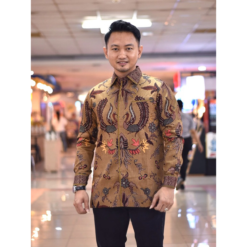 Jual kemeja batik pria tangan panjang exclusive smock / hem smock ...
