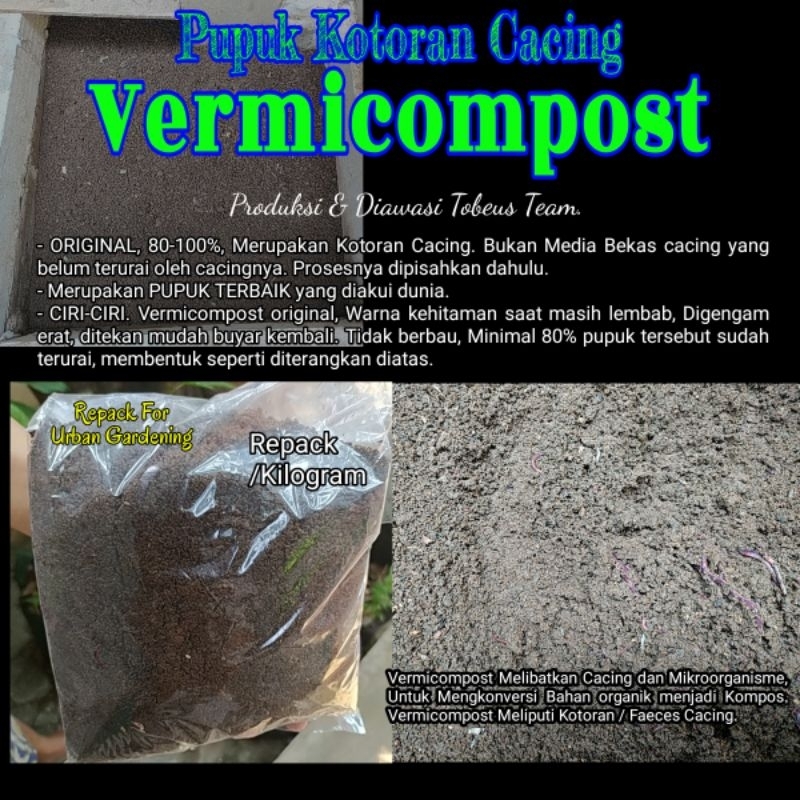 Jual Pupuk Vermicompost kascing original pupuk dari kotoran cacing ...