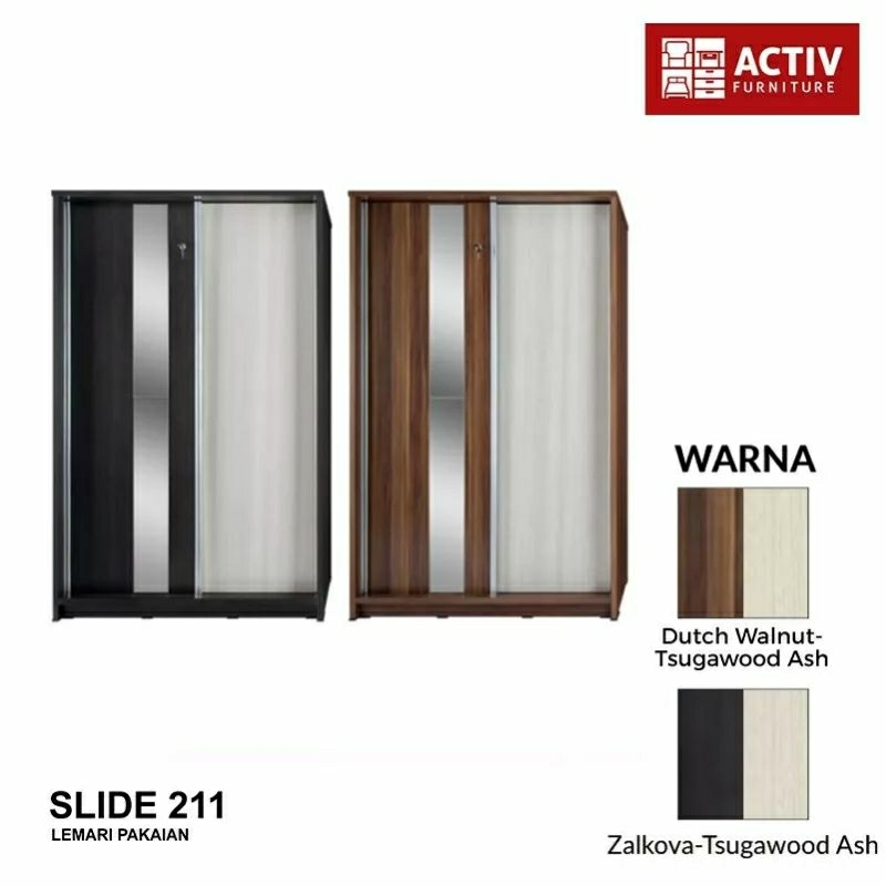 Jual Activ Lemari Pakaian Sliding Minimalis - SLIDE 211 Motif Kayu ...