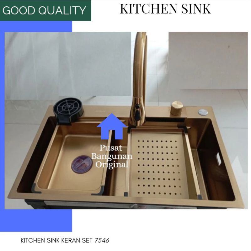 Jual KITCHEN SINK VIRAL SET DENGAN KERAN GOLD EMAS 7546 | Shopee Indonesia