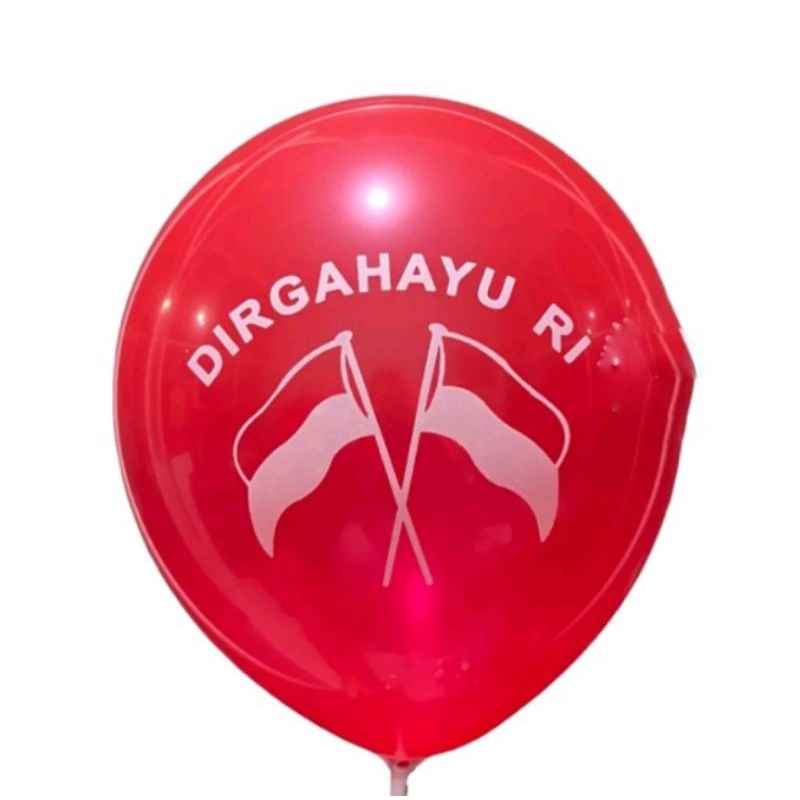 Jual Balon Latex Merah Putih DIRGAHAYU RI/ Balon 17 Agustus (isi 10 pcs ...