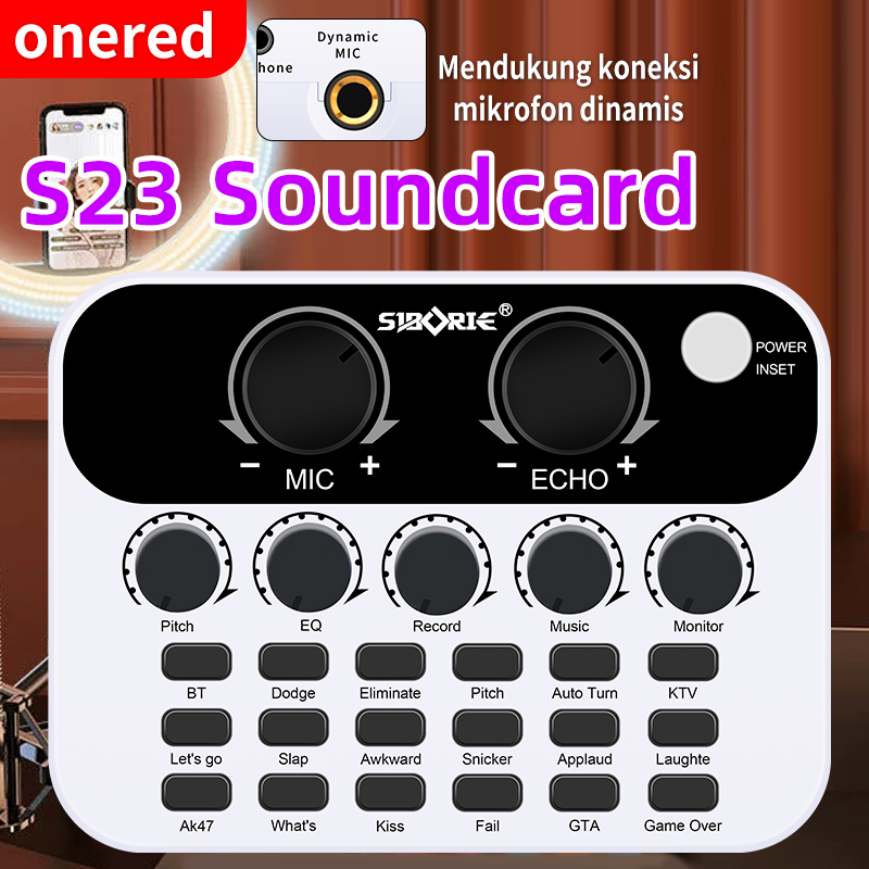 Jual Onered S23/M8 Sound Card Mixer Bluetooth for phone PC soundcard ...