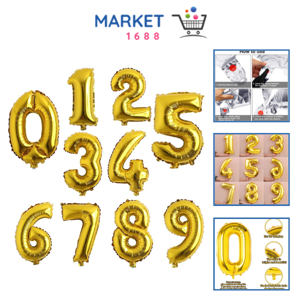 Jual Market1688 Balon Foil Gold Silver 40Cm Balon Pesta Ulang Tahun ...