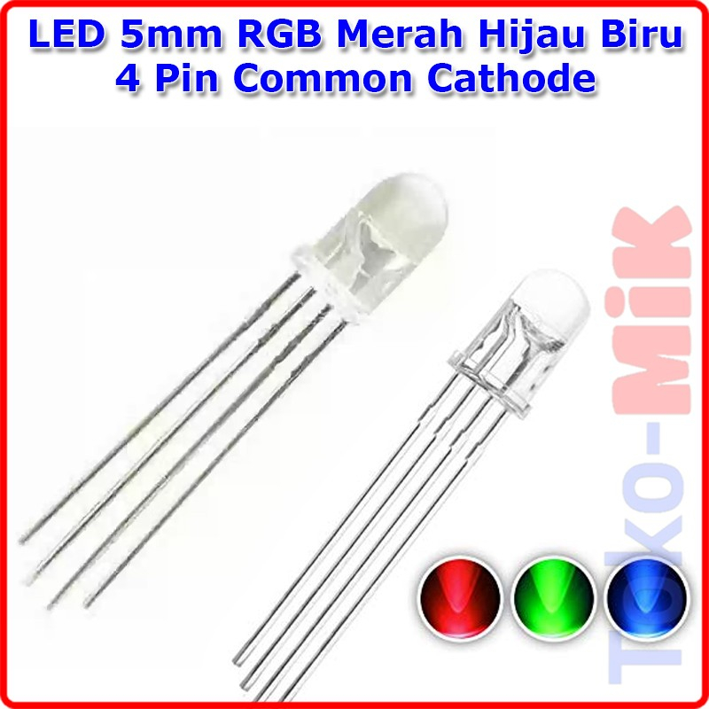 Jual LED 5MM 5 MM RGB COMMON CATHODE TRI COLOR 4 PIN WARNA MERAH HIJAU BIRU | Shopee Indonesia