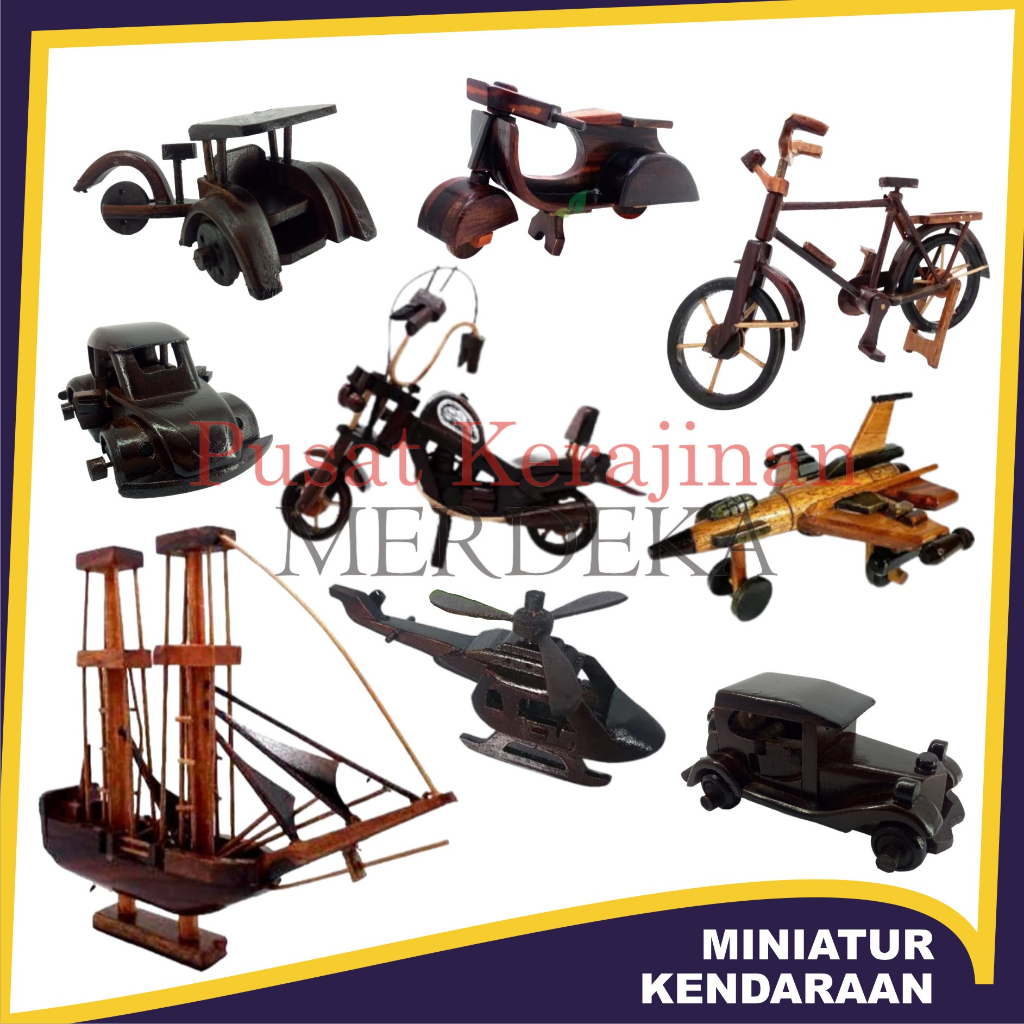 Jual Mainan Miniatur Diecast Kendaraan dari Kayu / Sepeda Onthel ...