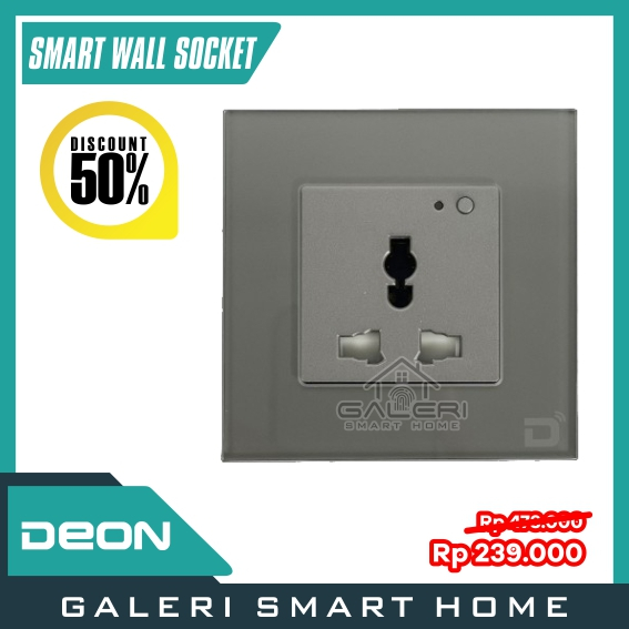 Jual Stop Kontak DEON SMART SOCKET WALL UNI Gray Colokan Listrik ...
