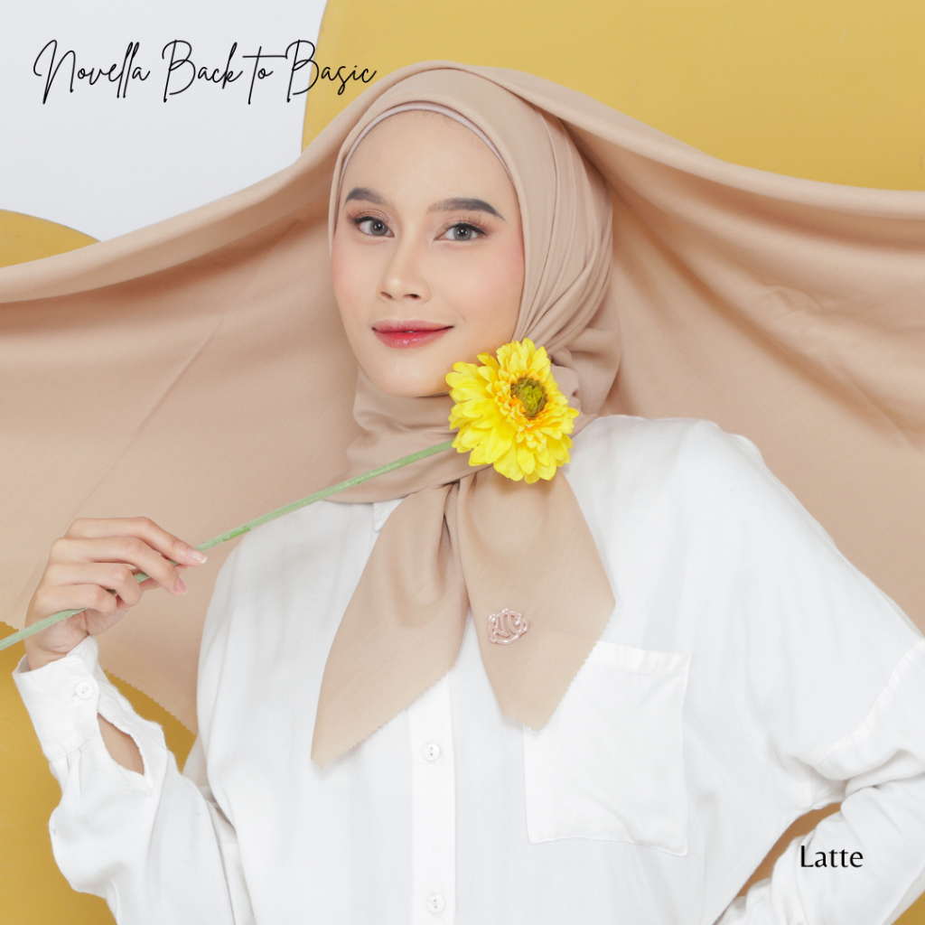 Jual BACK TO BASIC GLOW - LATTE | THE NOVELLA SCARF HIJAB SQUARE POLOS (Ultrafine Voal Hijab ...