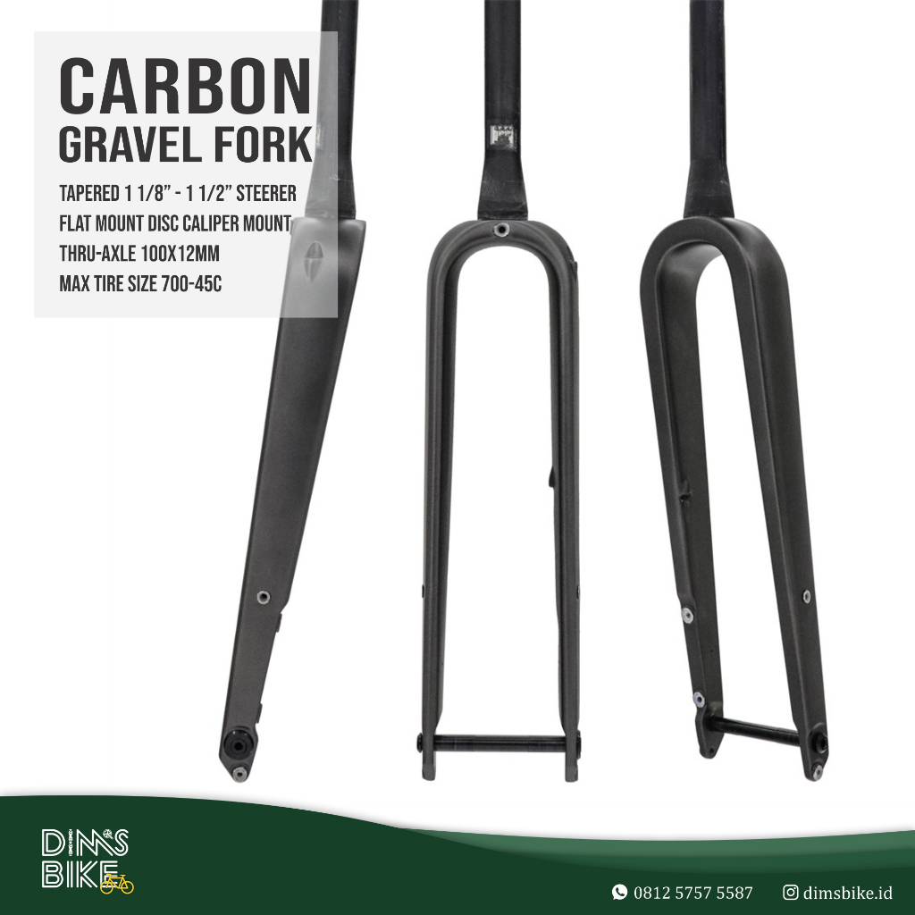 Jual Fork Gravel Carbon DISC TA Tapered Taper CX Cyclocross 700C ...