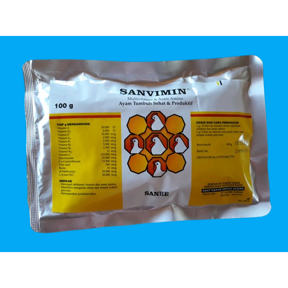 Jual Sanvimin 100 gram - multivitamin dan asam amino lengkap untuk hewan Sanbe | Shopee Indonesia