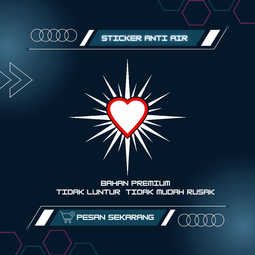 Jual STICKER CUTTING HATI BERSINAR ( ISI 2 ) | Shopee Indonesia