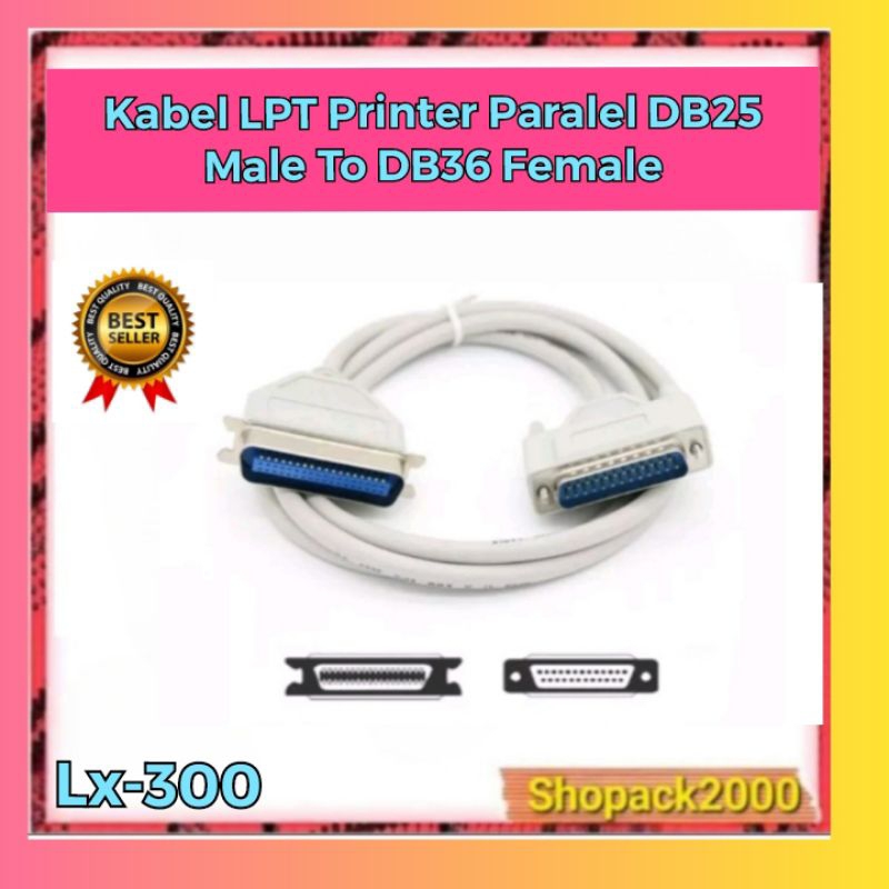 Jual kabel Paralel Printer LPT 25Pin Panjang 1,5M PRINTER LX-300 LX-300 ...