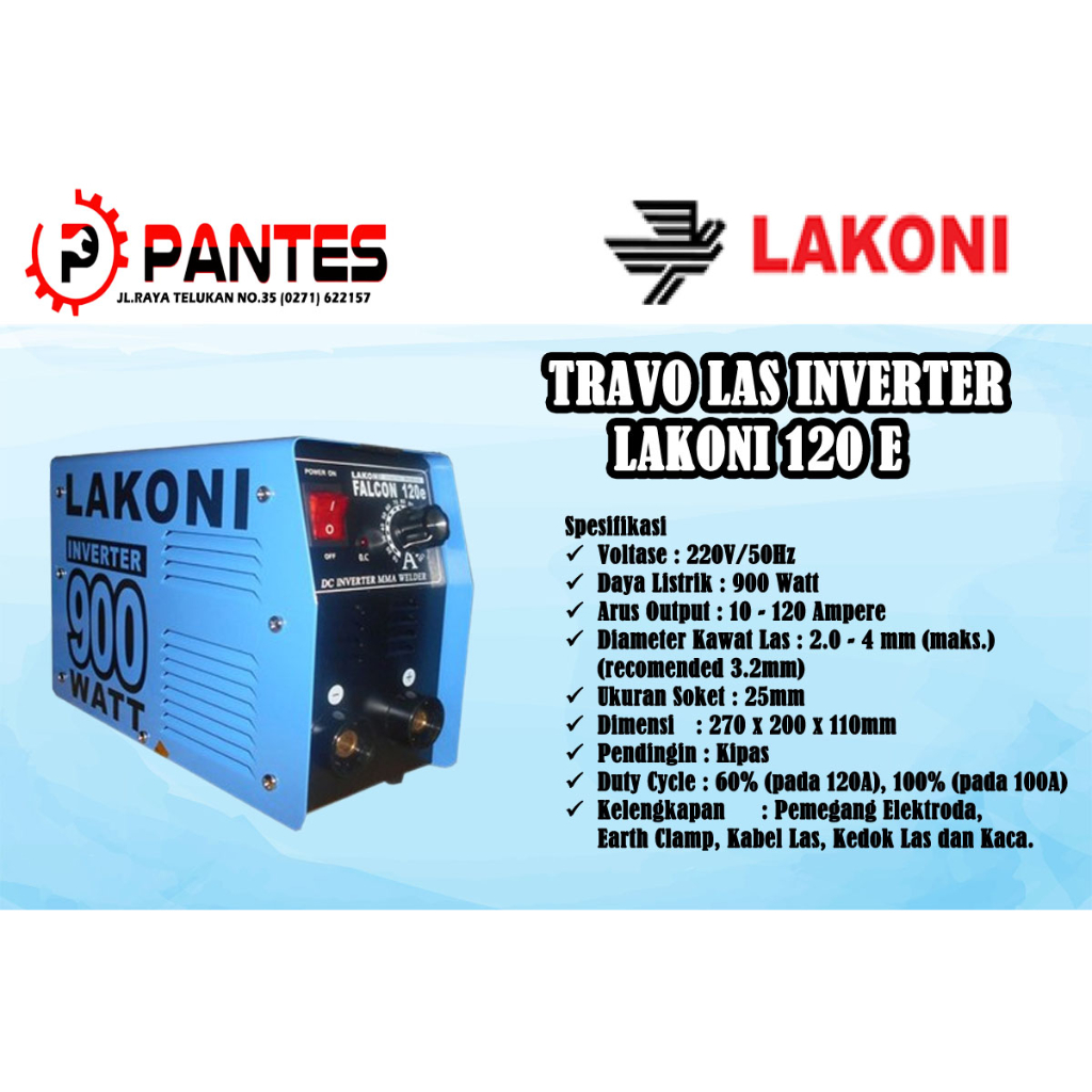 Jual Mesin Las Trafo Listrik Inverter 900 Watt Falcon Lakoni 120E / 120 E (TLL002) | Shopee ...