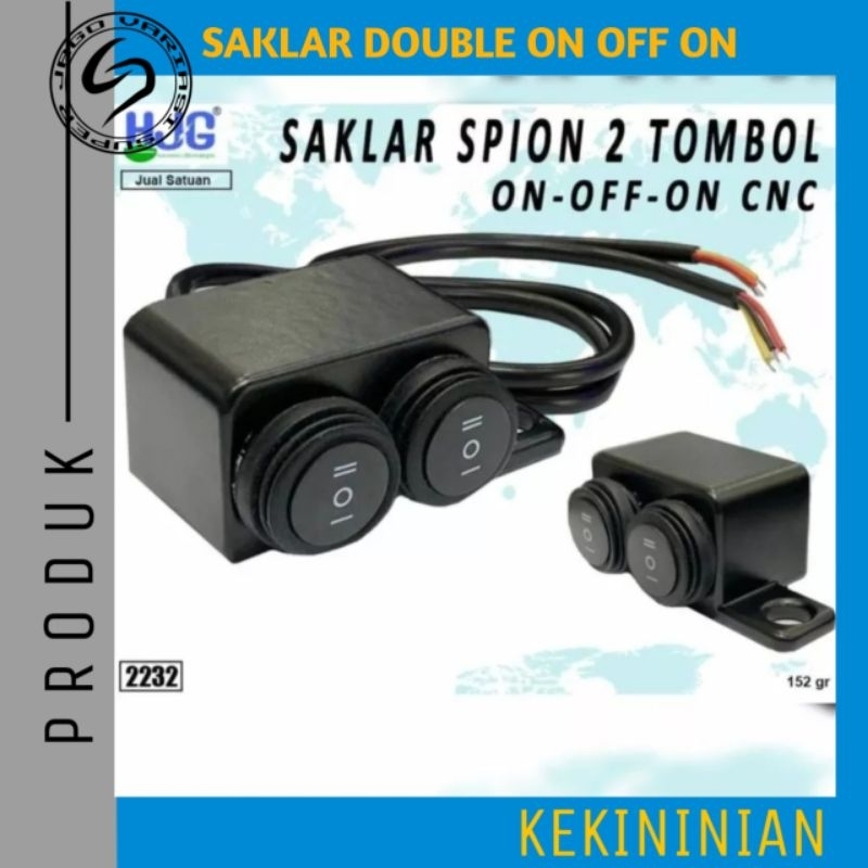 Jual Switch Saklar Lampu Double 3 Titik ON OFF ON CNC Waterproof Tahan ...