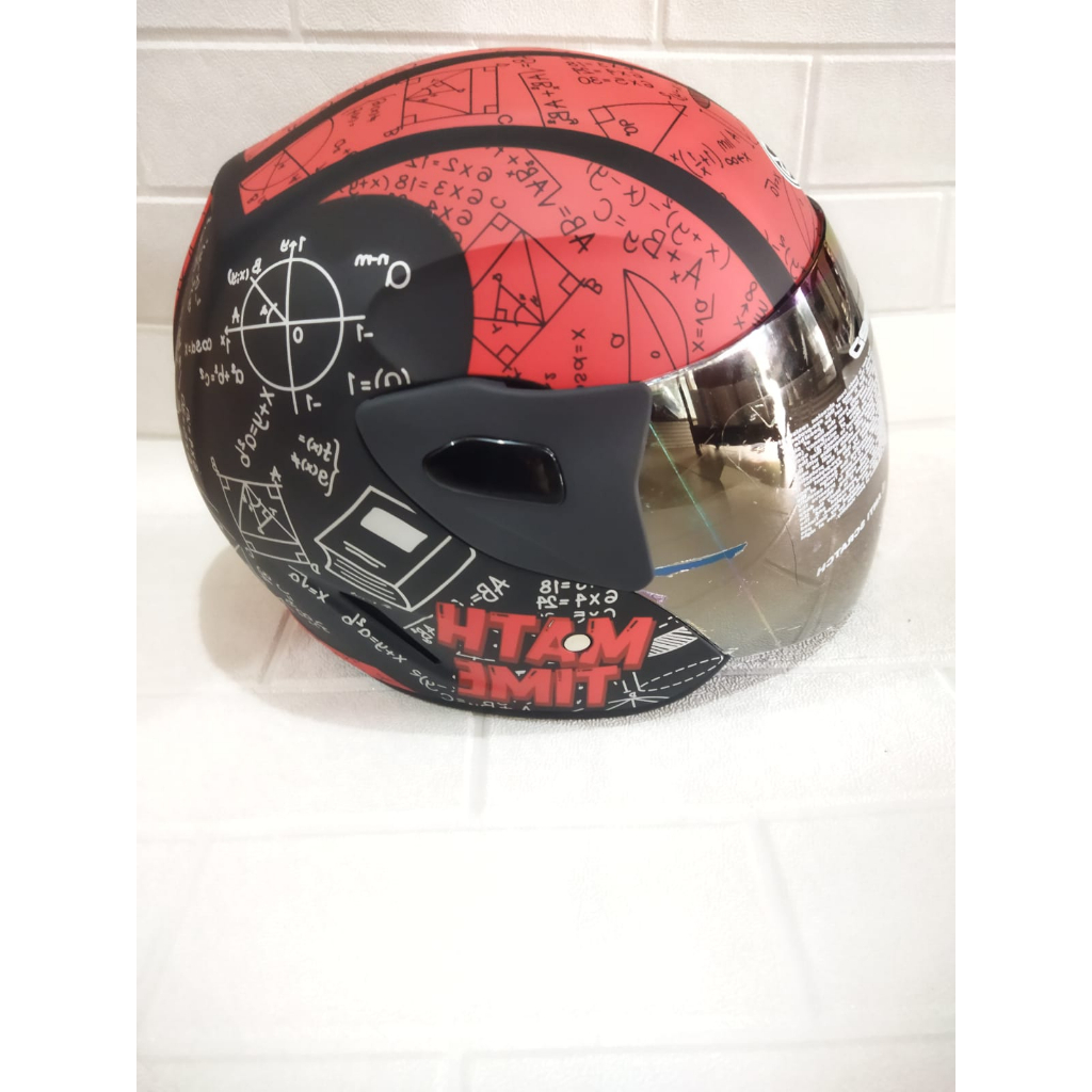 Jual Maz Helm Maz Sonic Math Time Black Doff Black Red Doff | Shopee ...