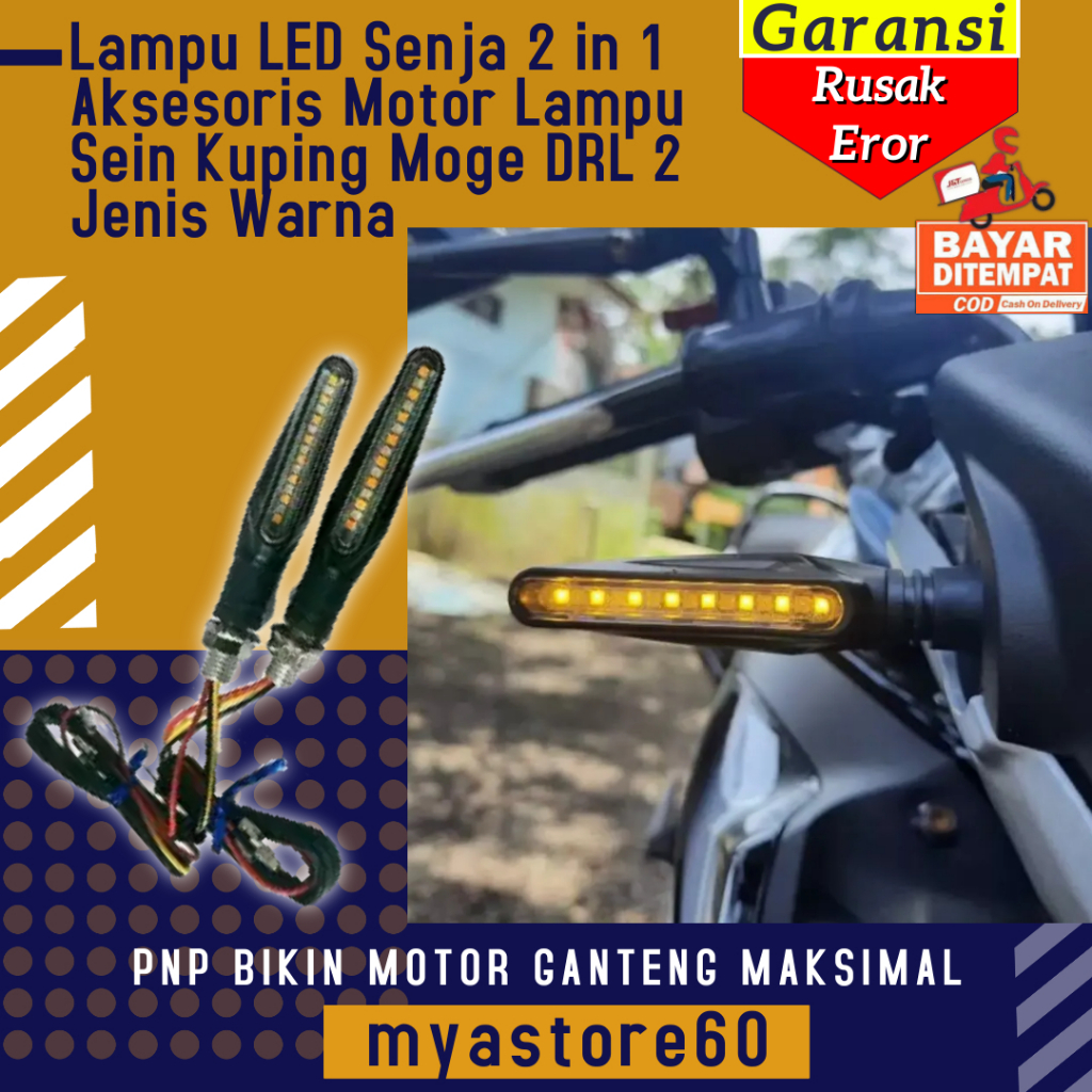 Jual Lampu LED Senja 2 in 1 Aksesoris Motor Lampu Sein Kuping Moge DRL ...