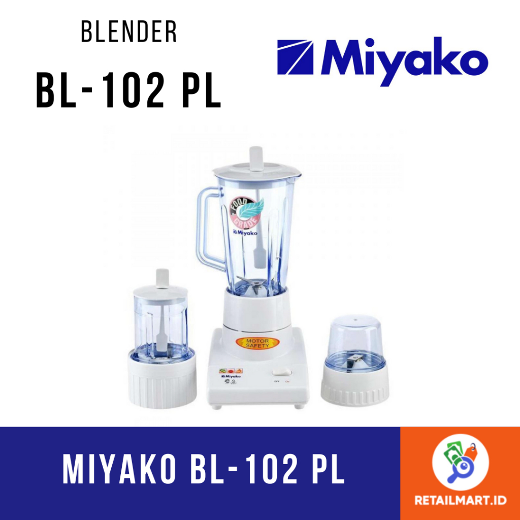 Jual MIYAKO: BL-102 PL BLENDER PLASTIK 1 LITER 3in1 | Shopee Indonesia