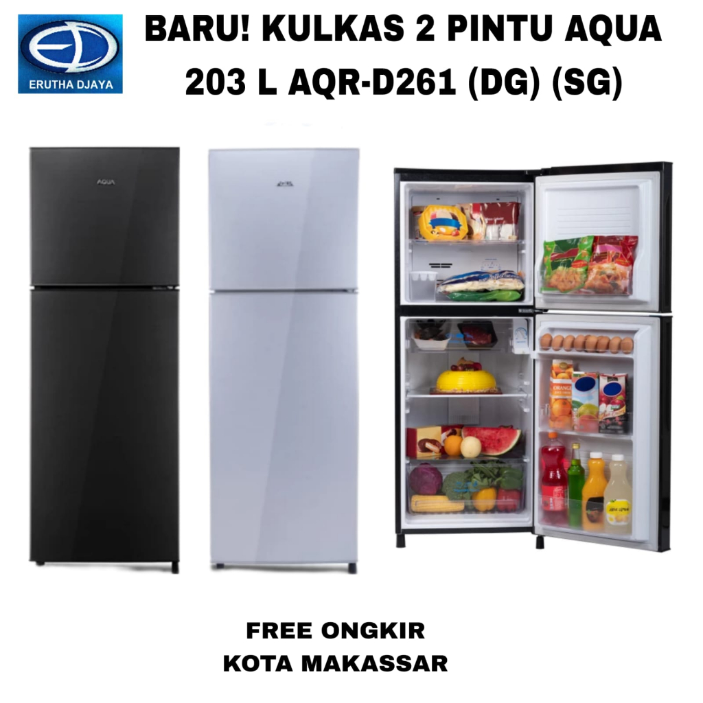 Jual KULKAS 2 PINTU AQUA 203 L AQRD261 (DG) (SG) | Shopee Indonesia