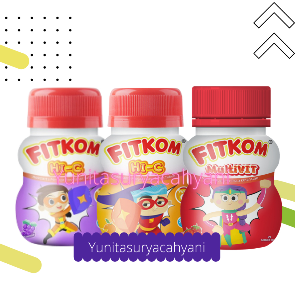 Jual FITKOM Tablet Hisap Multivitamin Anak Rasa HI-C Strawberry Jeruk ...