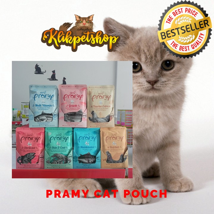 Jual Pramy Cat Pouch Makanan Basah Kucing Premium Adult Kitten | Shopee ...