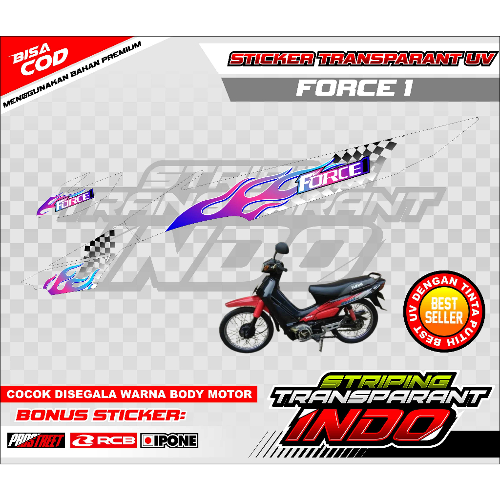 Jual STRIPING VARIASI YAMAHA FORCE 1 / STICKER LIST MOTOR FORCE 1 ...