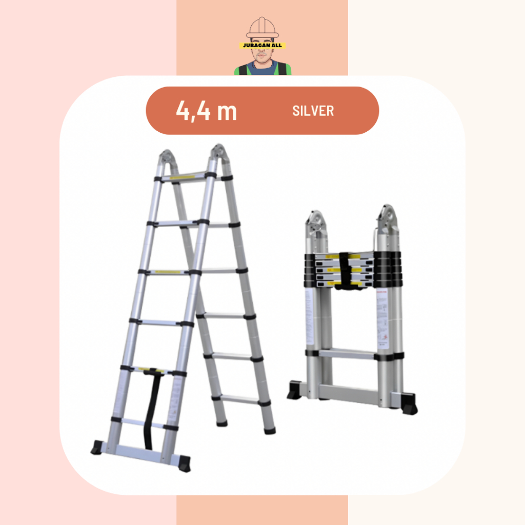 Jual TANGGA TELESKOPIK SINGLE DOUBLE/TANGGA LIPAT ALUMUNIUM/TANGGA ...