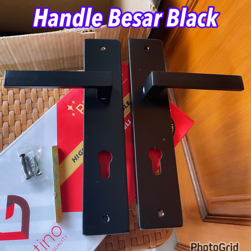 Jual PALING MURAH GAGANG HANDLE PINTU HITAM BESAR 25 CM MODEL MINIMALIS ...