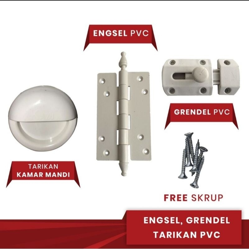 Jual ENGSEL SET ENGSEL PINTU KAMAR MANDI PVC | Shopee Indonesia