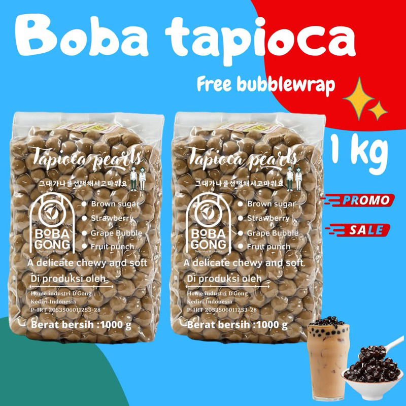 Jual BOBA TAPIOKA PEARL/Boba pearl/Boba kemasan 1 kg tidak mudah hancur ...