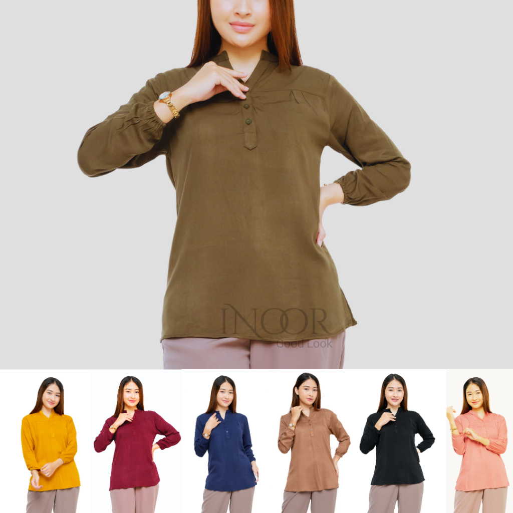 Jual Pakaian Atasan Wanita Blouse Kerja Kemeja Premium Baju Elegan ...
