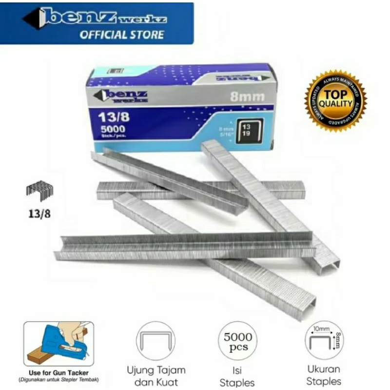 Jual Isi Staples / Tembakan Rapide Benz Werkz Original 13/8 (8 mm) Isi ...