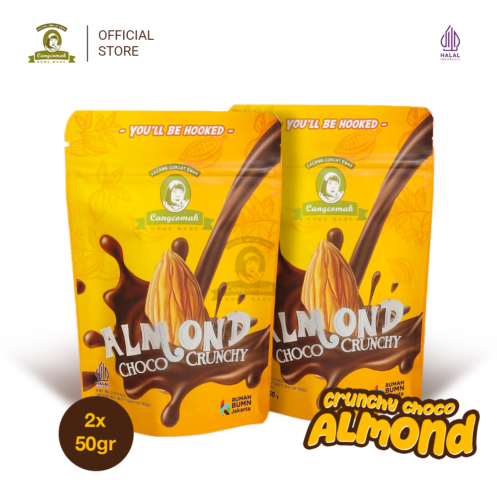 Jual Cangcomak Almond Coklat Panggang 2 IN 1 Almond Cokelat 50 gr ...