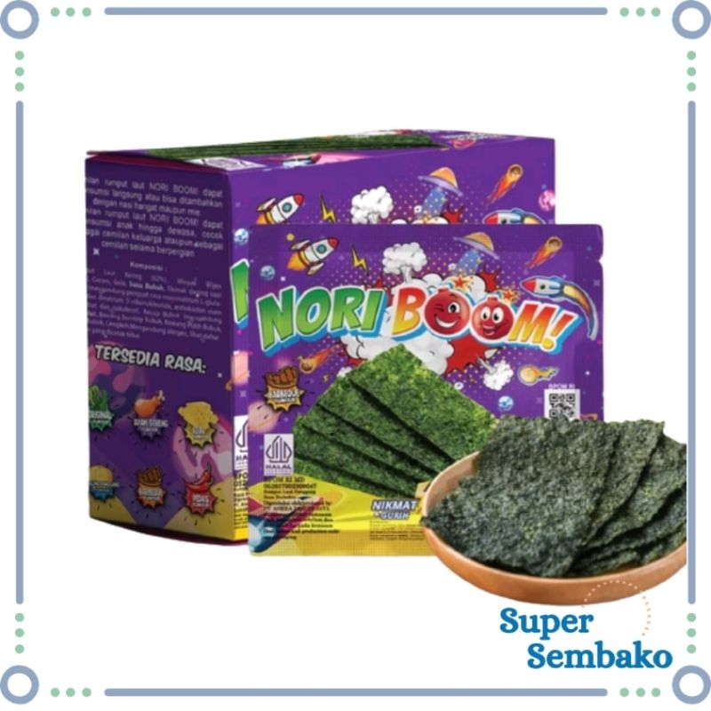 Jual SNACK SEAWEED NORI BOOM RUMPUT LAUT RASA BBQ PEDAS 3gr PER BOX ISI ...