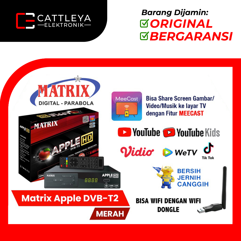 Jual [COD] MATRIX APPLE MERAH / BURGER SET TOP BOX STB TV DIGITAL DVB T2 / PENERIMA SIARAN TV ...